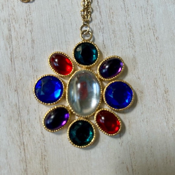 Bonnie J | Jewelry | Vintage Bonnie J Multi Colored Pendant Necklace ...